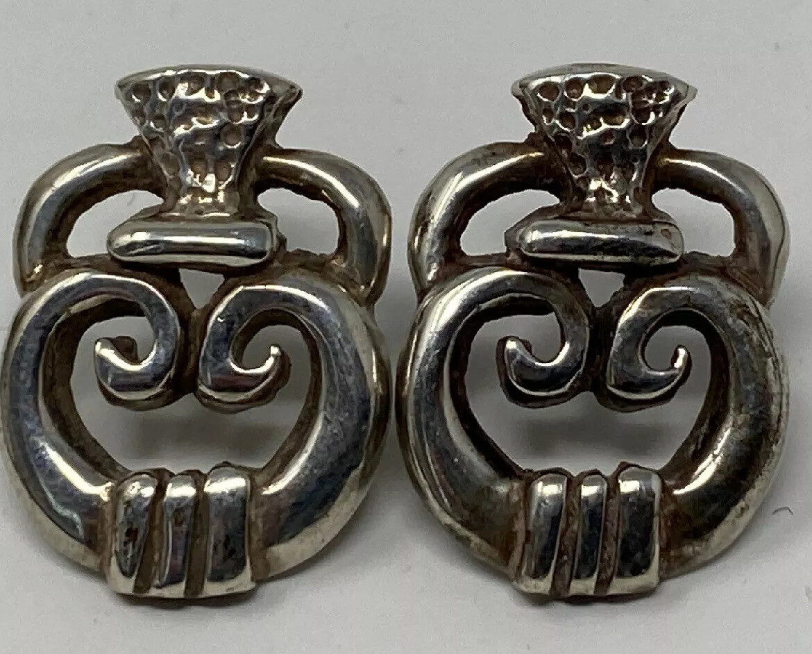 ~VTG~ART~DECO~NOUVEAU~STERLING SILVER~ORNATE~CINI~PERUZZI~EARRINGS~ | eBay