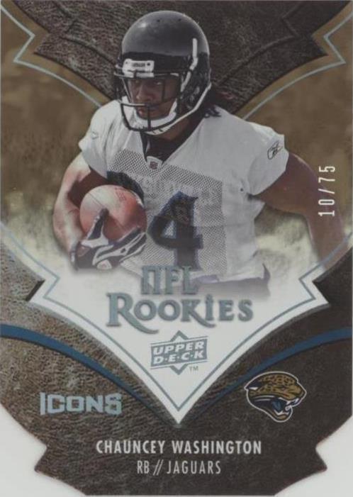 2008 Upper Deck Icons - NFL Rookies Chauncey Washington #211 Gold Die ...