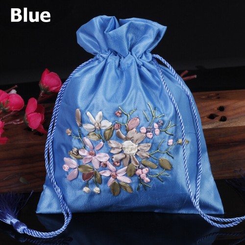14x Chinese Floral Embroidery Jewelry Storage Pouch Bag Drawstring Gift ...