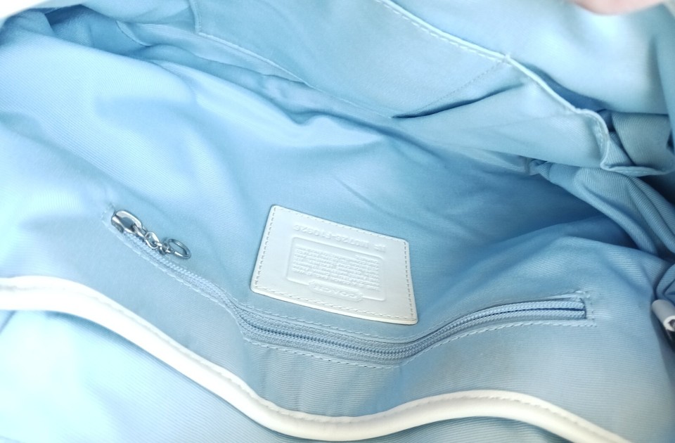 Coach Vintage F10926 Soho Blue Signature C Canvas & White Leather ...