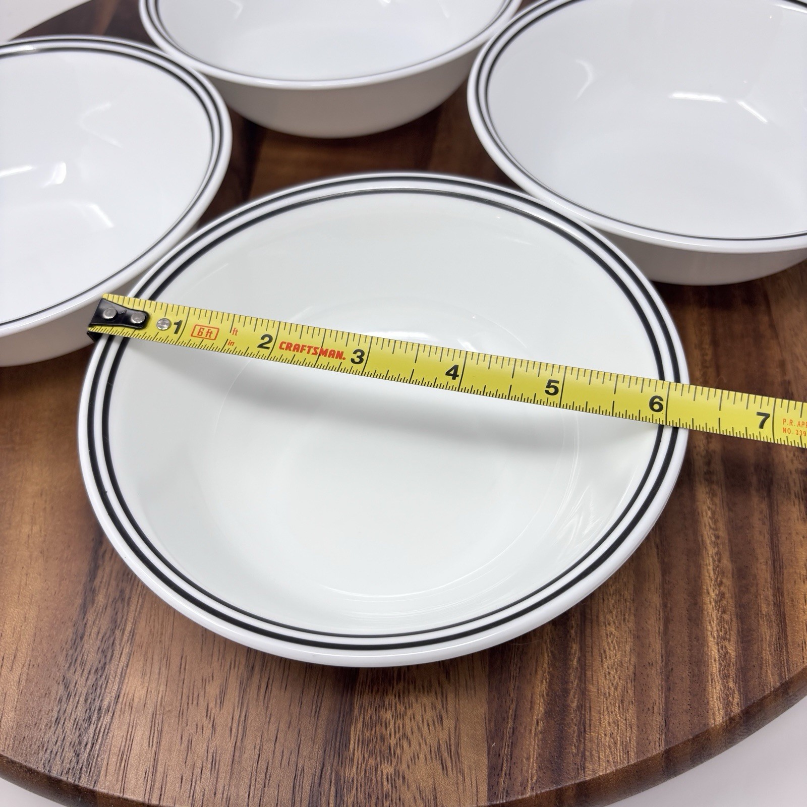 4 Corelle City Block White w/ Black Stripes 6 1/4" Soup/Cereal Bowls | eBay
