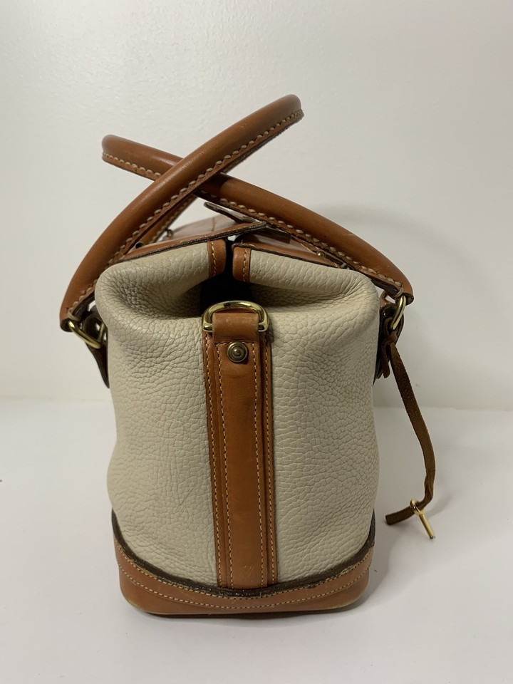 VNTG Dooney & Bourke Doctor Bag Weather British Tan Pebbled Locking ...