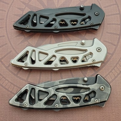 Buck Bones 870 Knife Frame Lock Stainless Steel Handles & Blade 4 3/4 ...