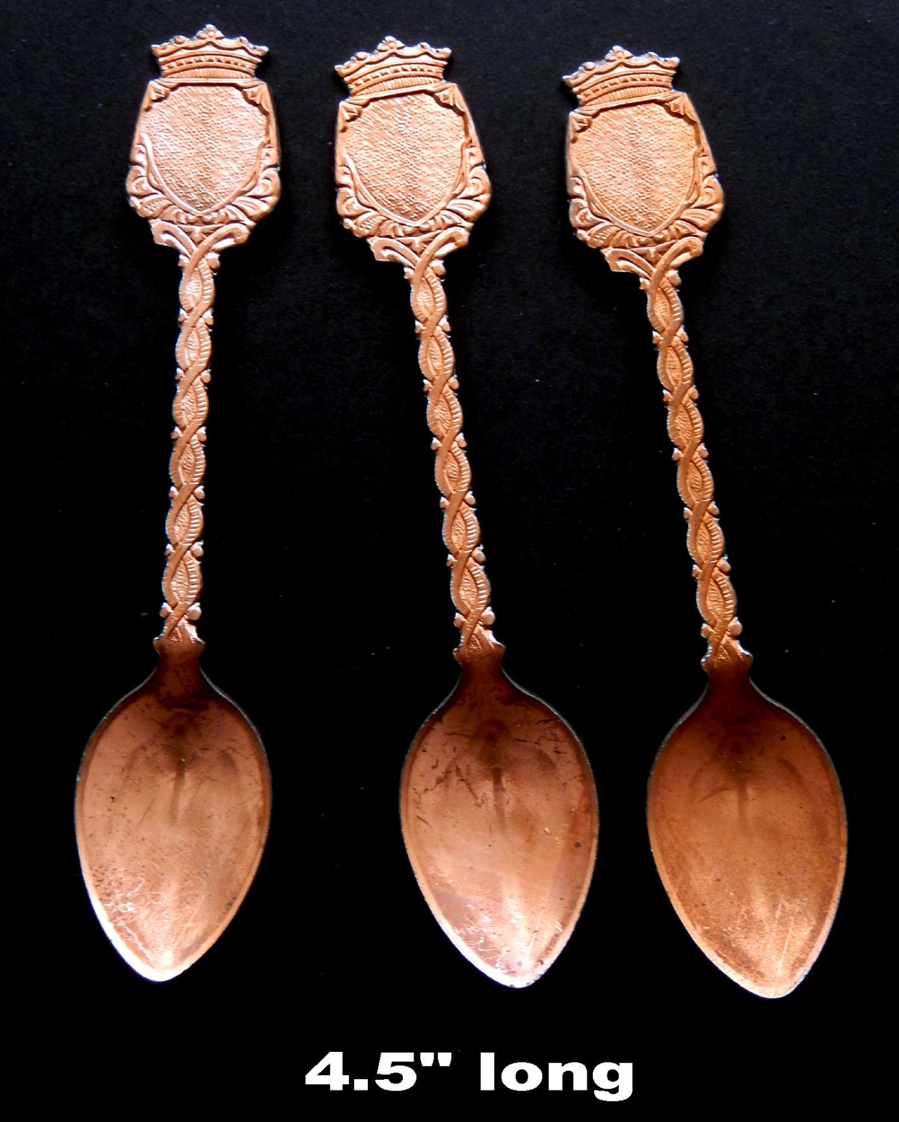 Vintage Brass Stamping Embossed Decorative Spoons /Shield and Crown/ 1 ...