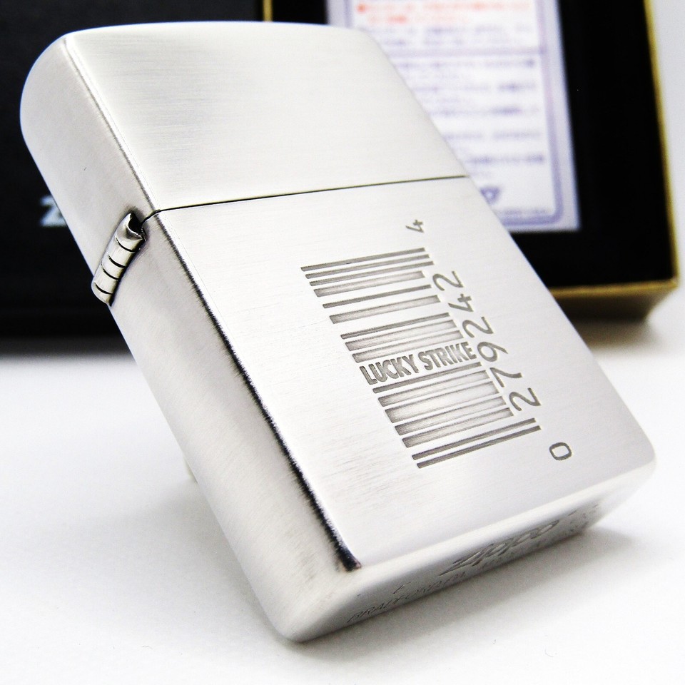 Lucky Strike Tobacco Cigarette Barcode Zippo Oil Lighter 2005 MIB Rare ...