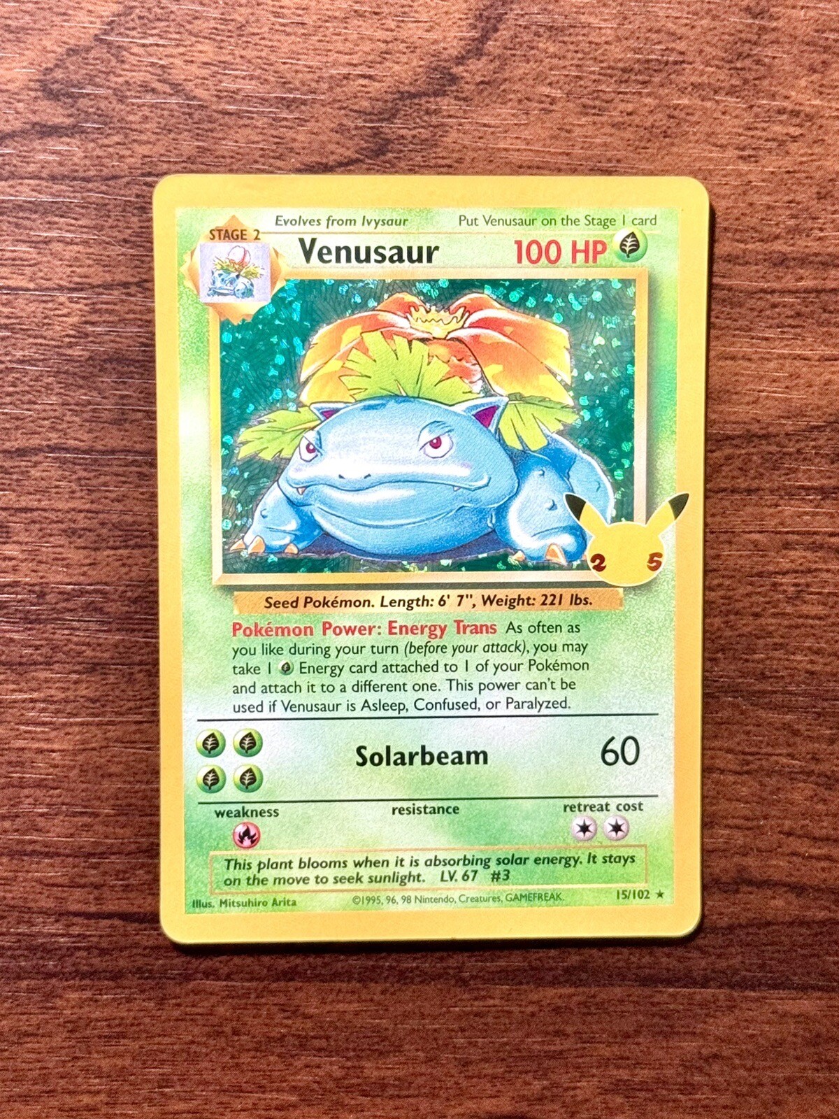 Venusaur 15/102 Celebrations: Classic Collection Holo Rare 2021 Pokémon ...