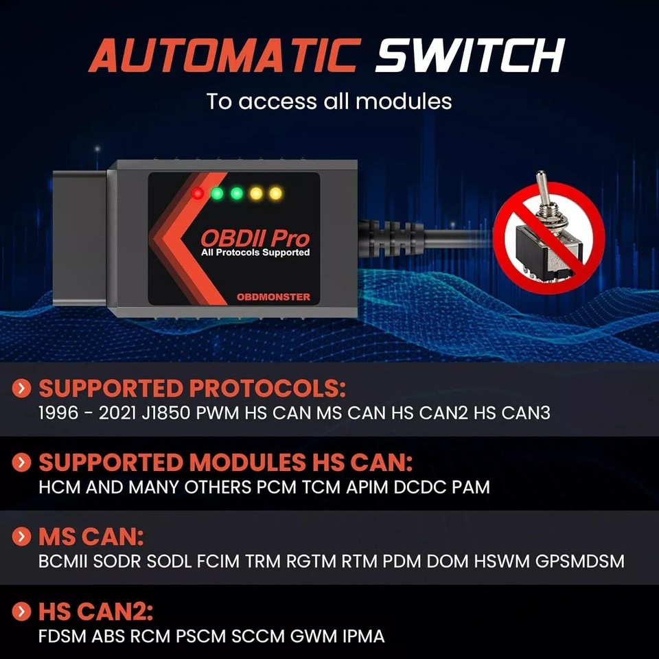 [FORScan Pro] FORScan ELM327 OBD2 Adapter Compatible with F150 F250 and ...