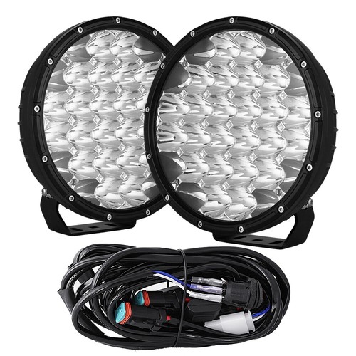 LED 9inch Driving Spot Lights Black Round Offroad Truck SUV 4x4 ...