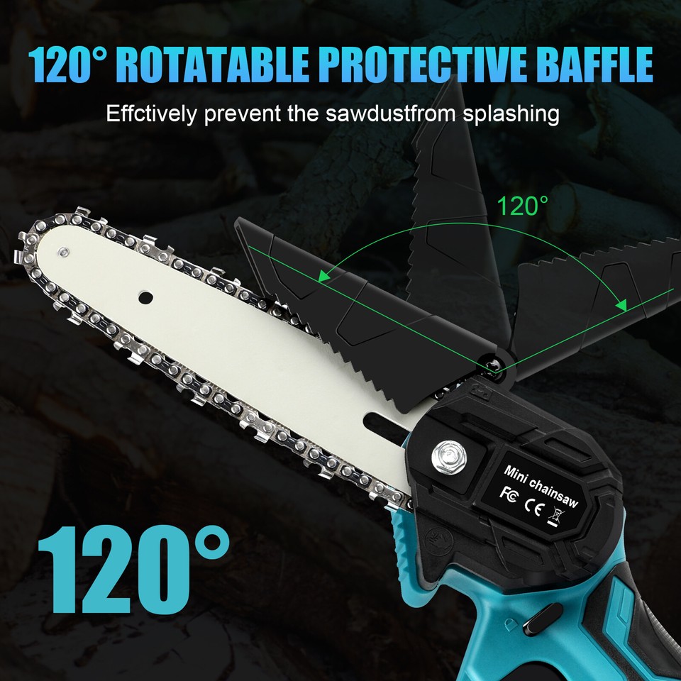 6 Inch Electric Cordless Chainsaw Mini Handheld Wood Cutter Battery ...