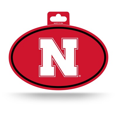 Nebraska Huskers Oval Decal Sticker Full Color NEW 3x5 Inches Free Ship ...