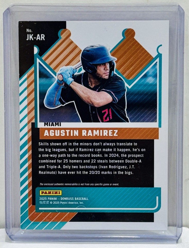 2025 Donruss Baseball Agustin Ramirez Jersey Kings Purple /49 - Marlins ...