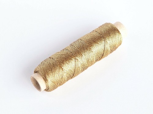 Gold Metallic Thread 100m for bobbin lace crochet tatting needle art ...