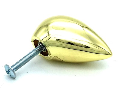 TEARDROP KNOBS 47mm heavy polished brass cupboard door drawer knob ...