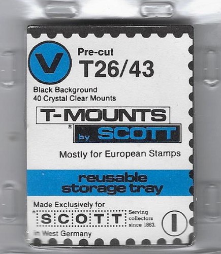 Scott Uni-Safe Top-Open S 26x43 mm - 40 BLACK Precut Scott Stamp Mounts ...