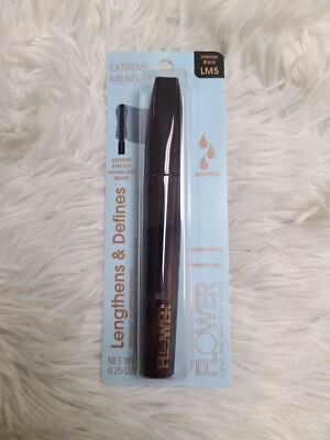EXTREME MEASURES LENGTHENING MASCARA INTENSE Black LM5 Brush Flower ...