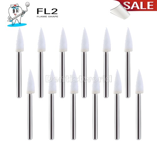 AZDENT Dental Flame White Stone Polishing FG Burs Fl2 Abrasion Point ...