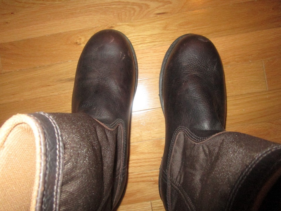 MENS SCHMIDT WORK DARK BROWN WATERP STEEL TOE BOOTS SIZE 9 M CES006T5 ...