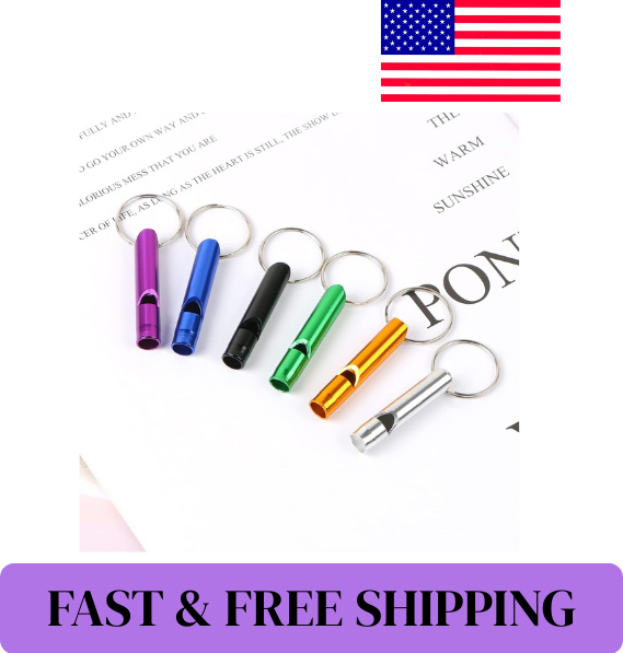 12 Pack Emergency Whistle Keychain, Aluminum Extra Loud Safety Whistles ...