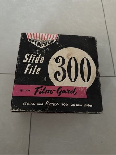 Yellow OPTA-VUE SLIDE FILE 300 SLIDE HOLDER CARRY CASE WITH BOX MADE IN ...