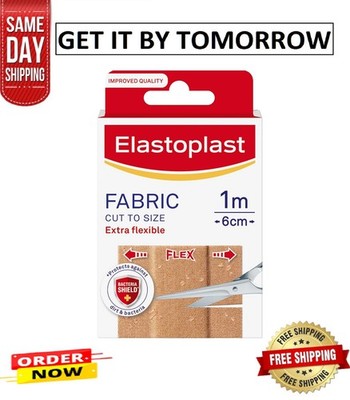 Elastoplast Fabric Cut to Size Plasters 1m x 6cm, Extra Flexible Fabric ...