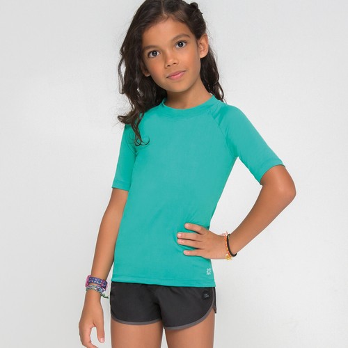 Rash Guard Kids Fpu50+ Uvpro manches courtes T-Shirt Mint Green Uv | eBay