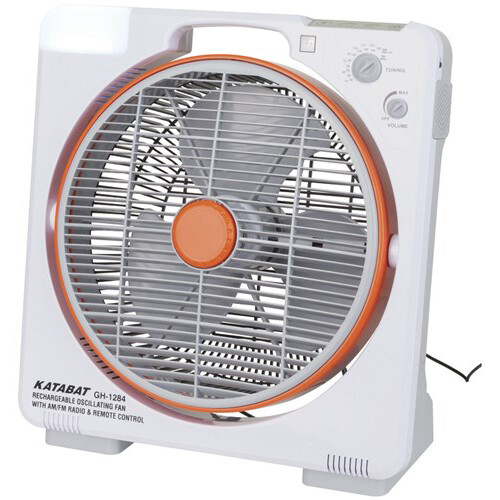 Katabat GH-1284 Rechargeable 14" Electric Fan with Radio and LED Lamp ...