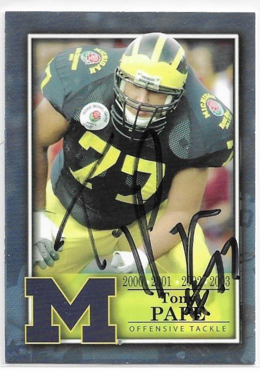 TONY PAPE Autographed Signed 2004 TK Legacy card #L77 Michigan ...