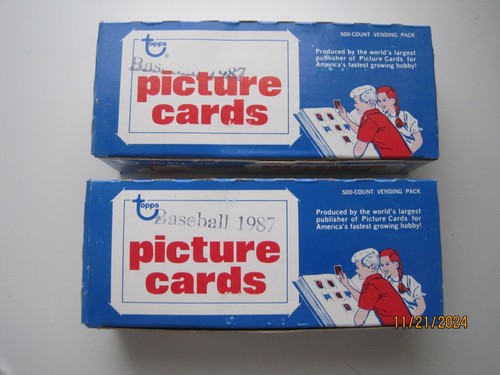 2 Unopened 1987 Topps 500 ct. Vending Boxes Fresh From Case Gem Bonds ...