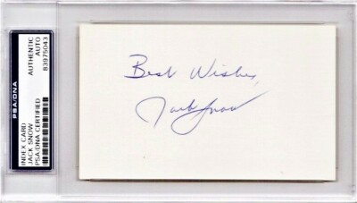 Jack Snow Signed Los Angeles Rams 3x5 inch Index Card - Died 2006 + PSA ...