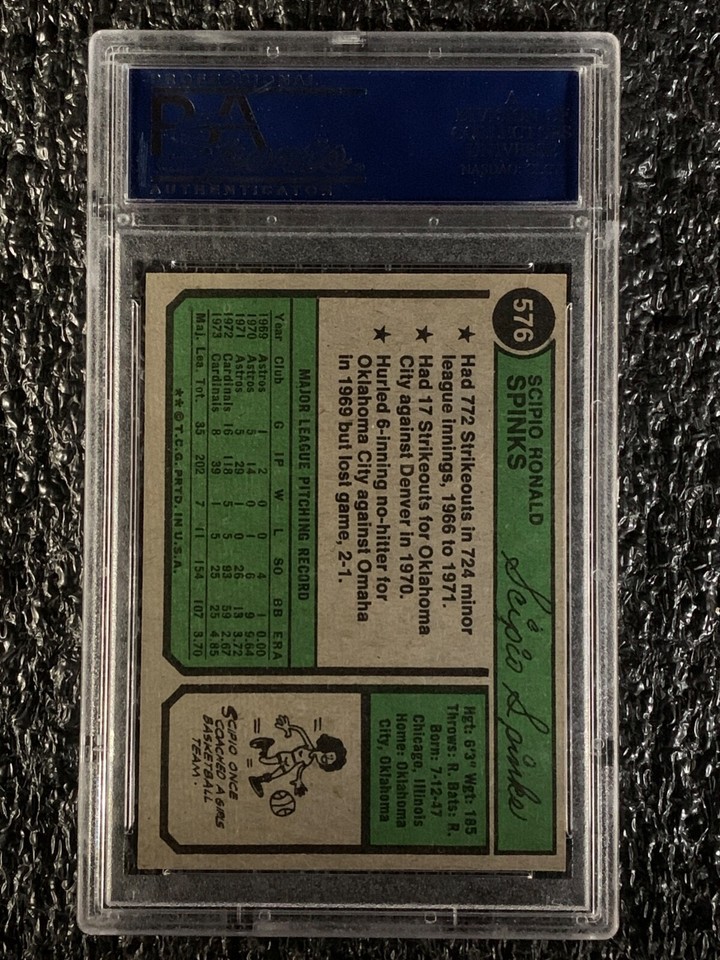 1974 Topps Baseball #576 Scipio Spinks PSA 8 | eBay