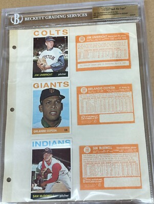 1964 Topps Vault Page Cepeda/Umbricht/McDowell #389,390,391 BGS ...