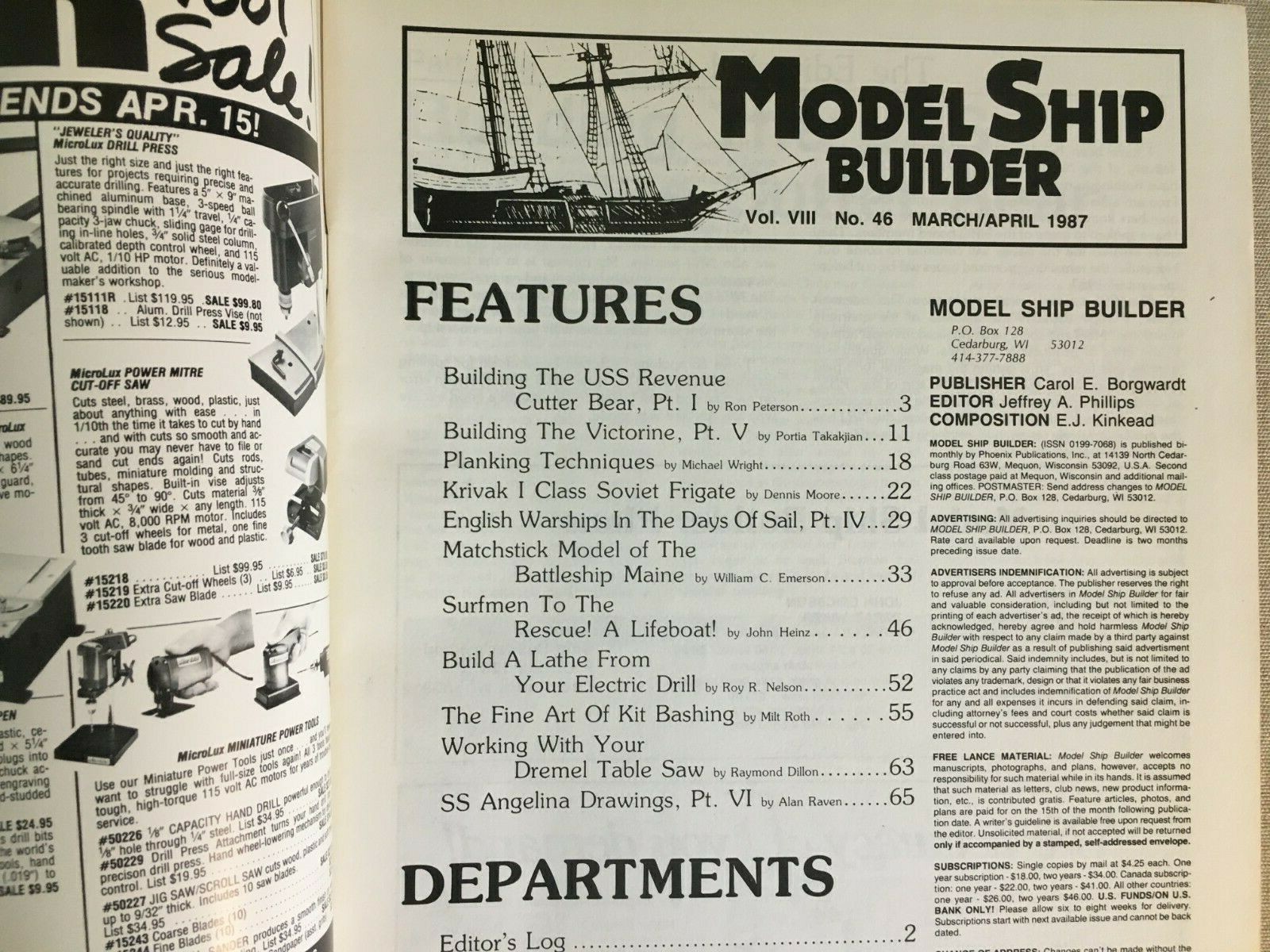 MODEL SHIP BUILDER MAGAZINE, NO. 46 MARCH. APRIL 1987 | eBay