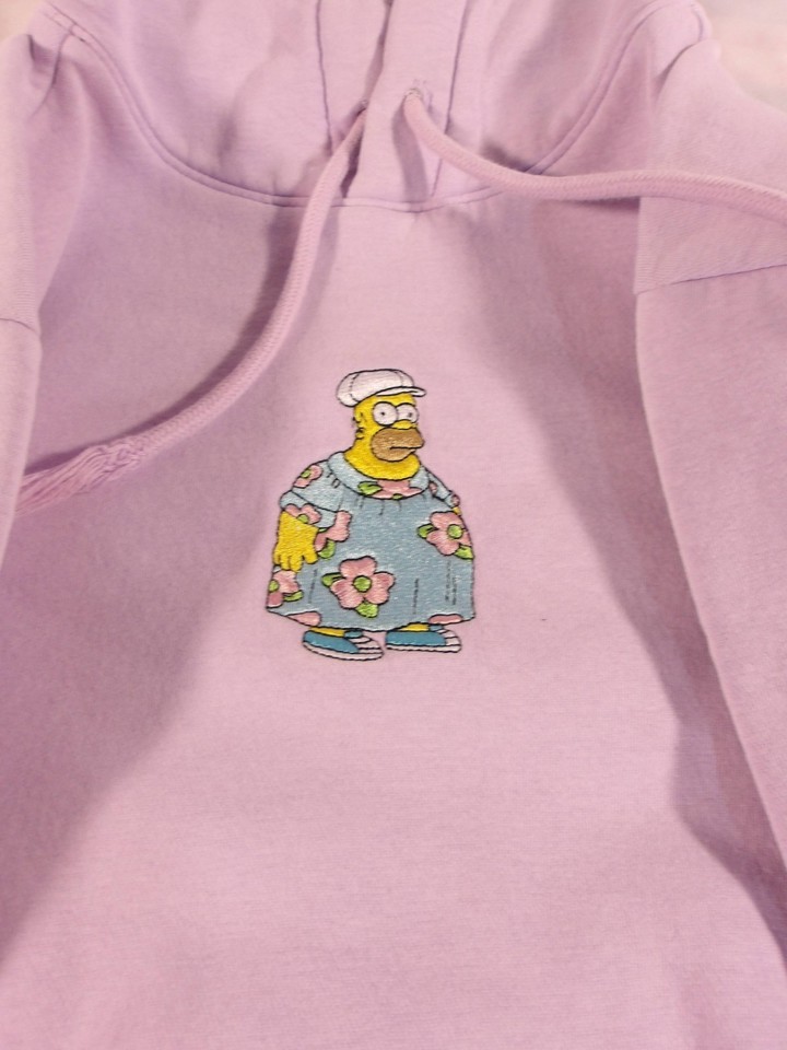 H&M The Simpsons Homer Simpson Muumuu Hoodie Lavender Purple XS | eBay