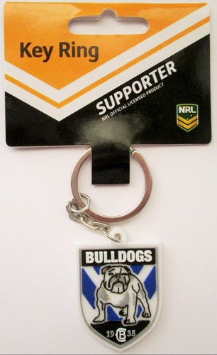 NRL Canterbury Bulldogs Official Supporter Keyring Rubber Gift 40mm Key ...