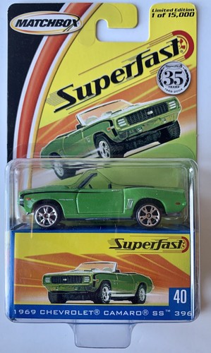2004 Matchbox 35th Anniversary Superfast Green 1969 Chevrolet Camaro SS ...