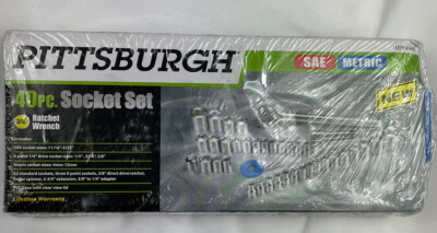 40 PC Socket Set 3/8 Wrench Pittsburgh Tool SAE / METRIC BRAND NEW | eBay