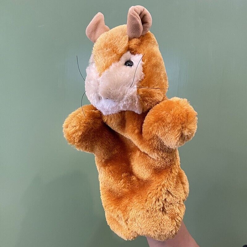 Kid Fun Animal Hand Doll Cuddly Toy Show Play Baby Gift Brown Squirrels ...