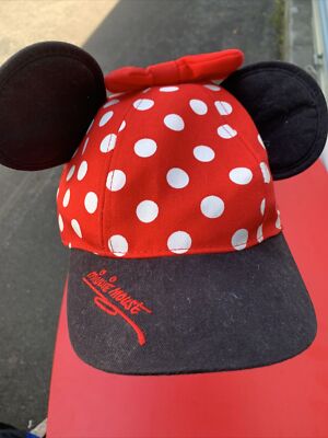 Disney Mini Mouse Hat-Cap Walt Disney World Red & White Pokadot 54-57 ...