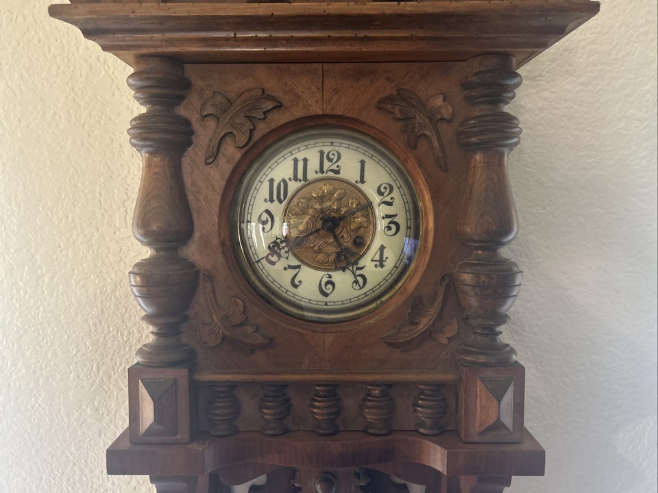 Antique German JUNGHANS Victorian Wall Clock: 1890s Bavarian | eBay