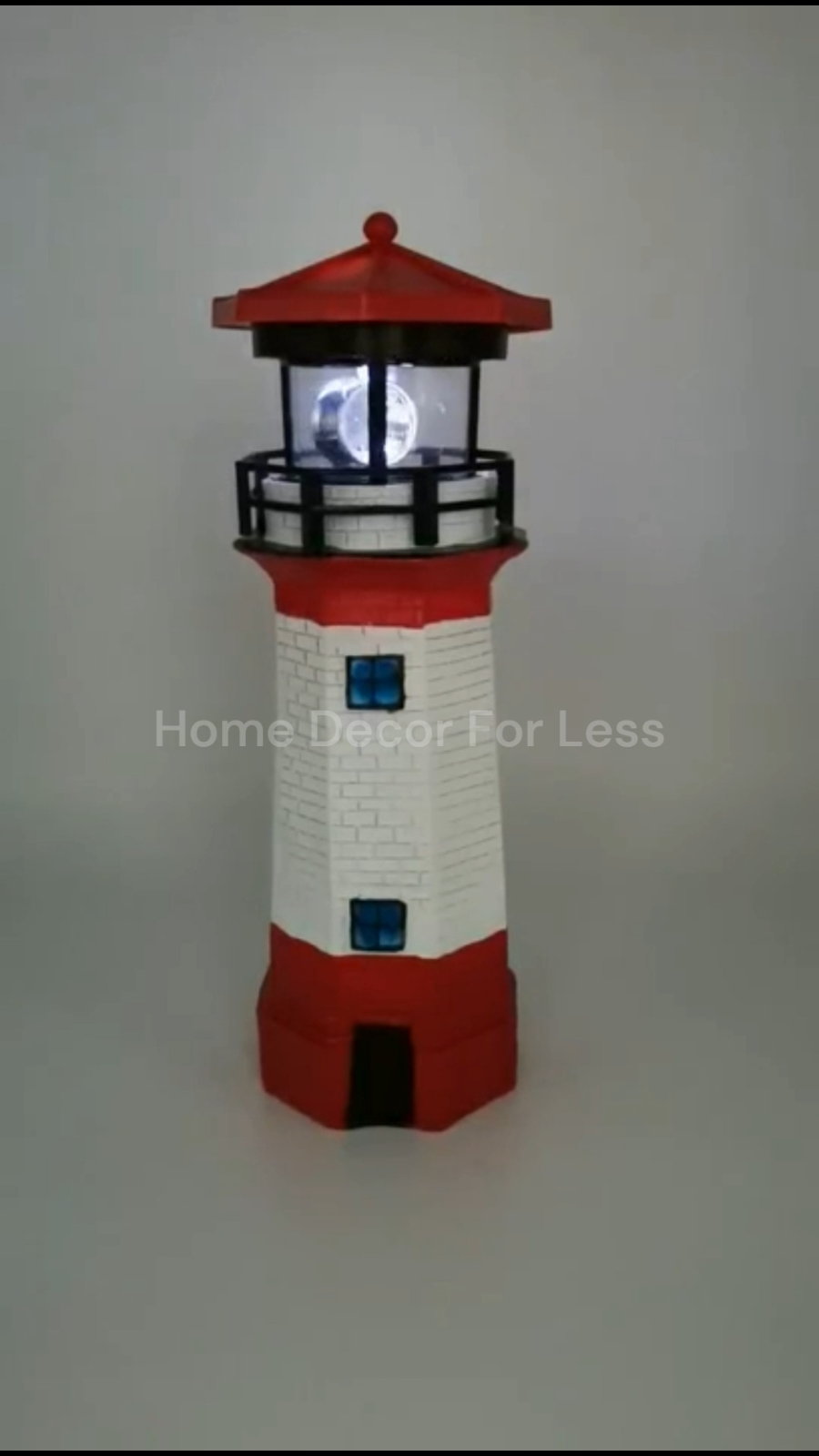 Solar Lighthouse Garden Statue Spinning Guiding Light Outdoor Yard ...