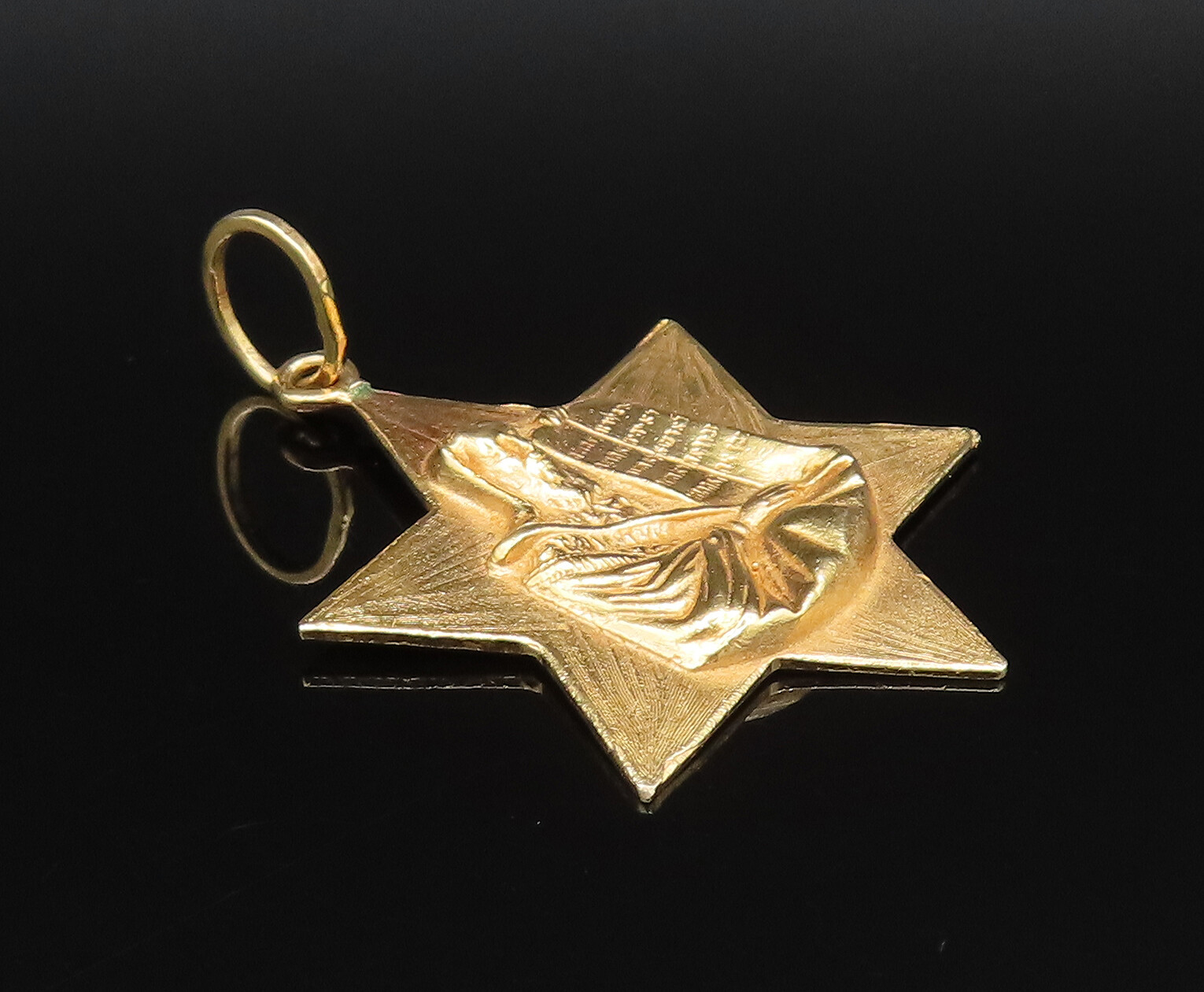 14K GOLD - Vintage Religious Moses & The Ten Commandm… - Gem
