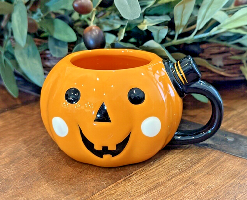 Target Hyde & EEK 6oz Stoneware Pumpkin in Top Hat Halloween Mug - New ...