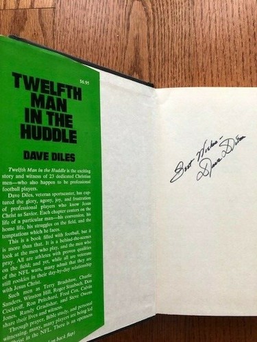 Twelfth Man in the Huddle by Dave Diles Signed Copy 1976 Christian NFL ...