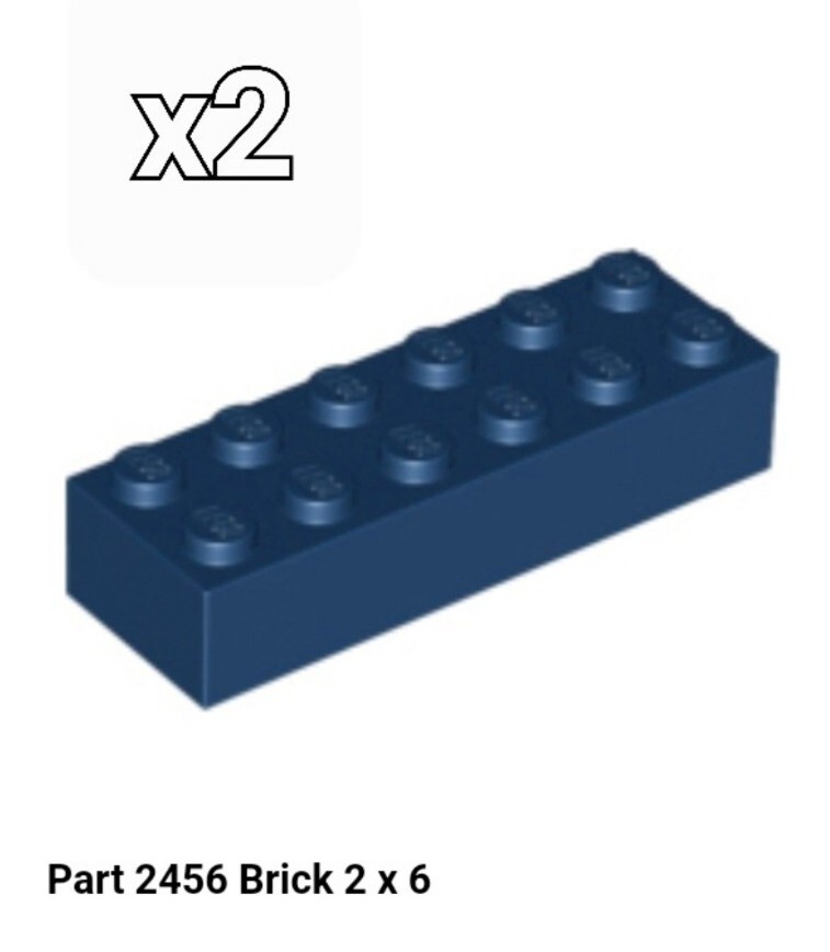 NEW LEGO Parts x2 DARK BLUE 2456 Bricks 2x6 4649967 6100239 | eBay