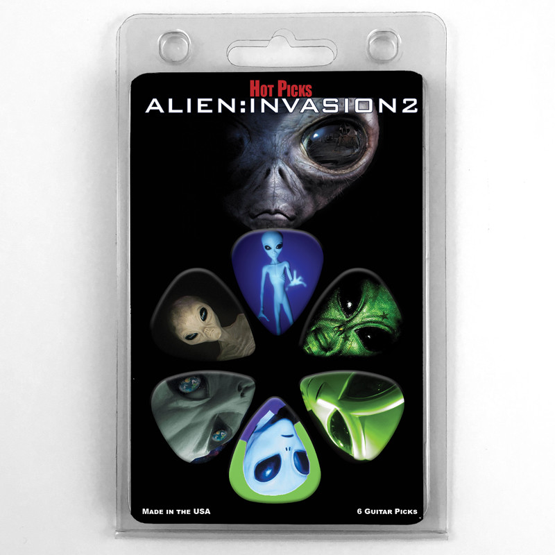 Hot Picks "ALIEN INVASION 2" Guitar Pick Pack, 6 Pics .71mm Medium ...