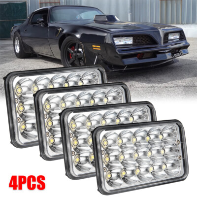 4pcs 4x6" LED Headlights Fit Pontiac Firebird Trans AM 1977 1978 1979 ...