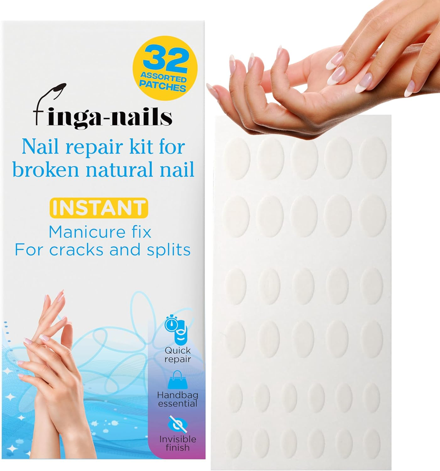 32 Instant Split Nail Saver Patches - Clear Self-Adhesive Broken Nail ...