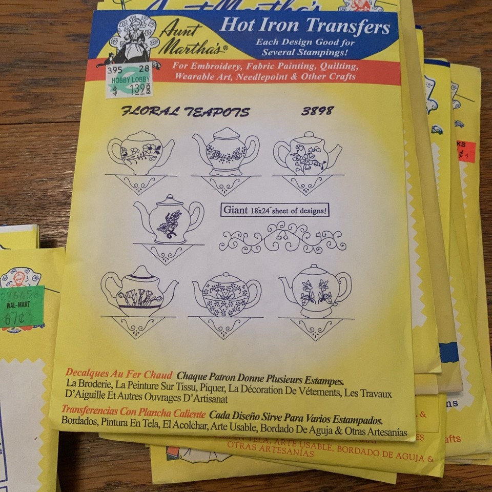 Aunt Martha's Hot Iron Transfers Vtg. Towels Linens Bedroom Sets Lot Of ...