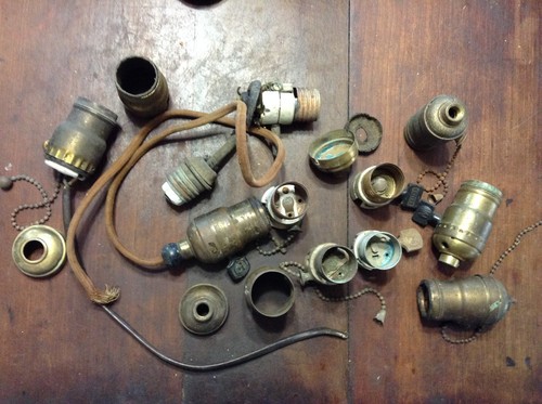 antique lamp sockets switch lot untested pull chains work | eBay