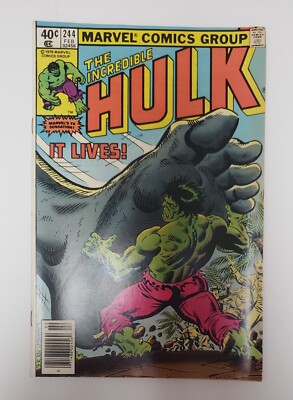 INCREDIBLE HULK # 244 FEB 1979 NEWSSTAND VS LIVING COLOSSUS! MARVEL ...